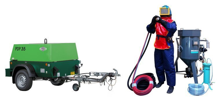 Compressor ATMOS PDP-50 and COMPLETE soda blasting package 200L ...